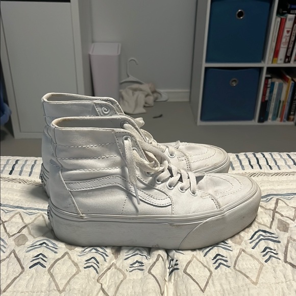 Vans | Shoes | Vans White Hightop Platform Sneakers | Poshmark